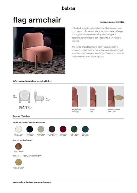 FLAG | Petit fauteuil By Bolzan Letti design Alessandro Ruga, Carlotta ...