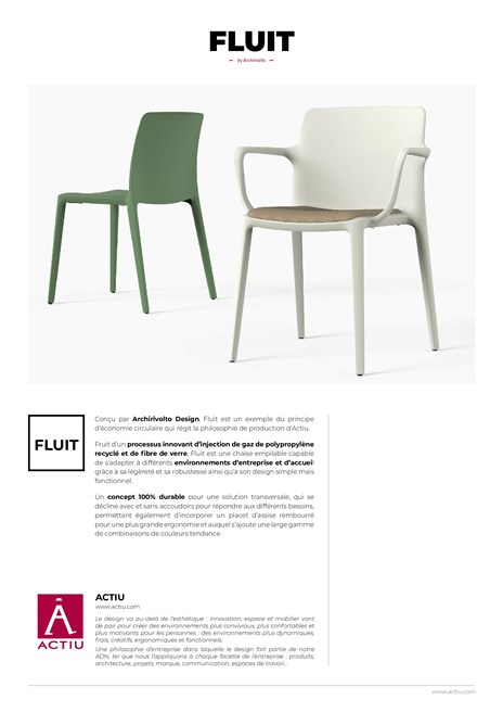 FLUIT Chaise de jardin empilable en polypropylène avec accoudoirs By ...