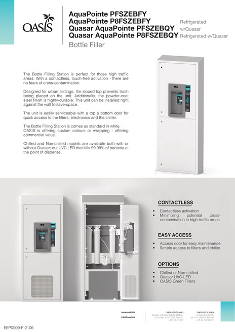 QUASAR AQUA POINTE PFSZEBQY water dispenser By OASIS