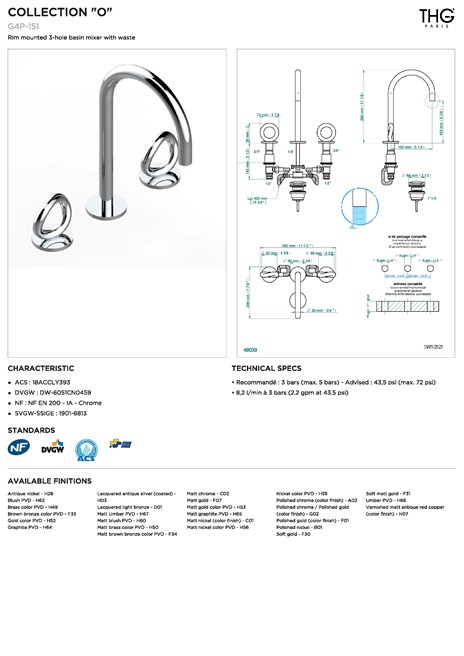 COLLECTION O Basin mixer By THG Paris | design Studio Putman