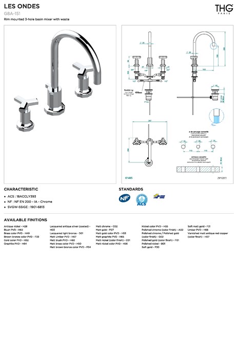 LES ONDES Basin mixer By THG Paris | design Gilles & Boissier