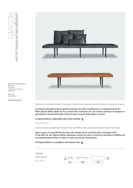 Upholstered leather bench GARÇON SPECIAL EDITION BELLE DE JOUR By ...