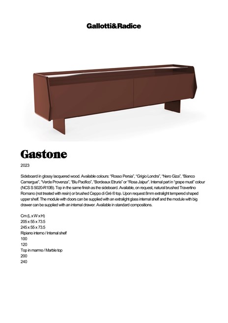 GASTONE Buffet By Gallotti&Radice design Carlo Colombo