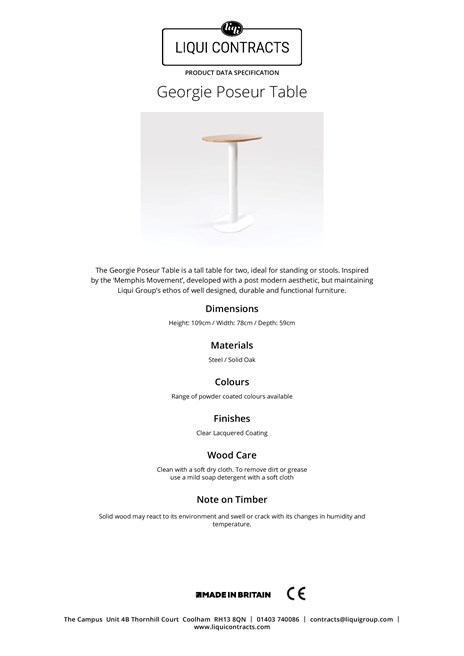 GEORGIE Mange-debout ovale en acier et bois By Liqui Contracts | design ...