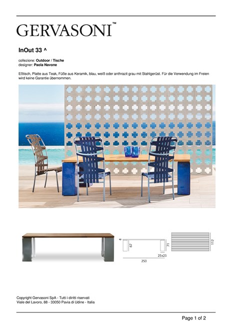 INOUT 33 Table By Gervasoni | design Paola Navone