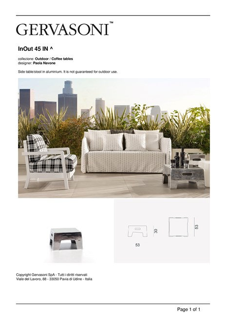 INOUT 45IN 凳子 / 茶几 By Gervasoni | design Paola Navone
