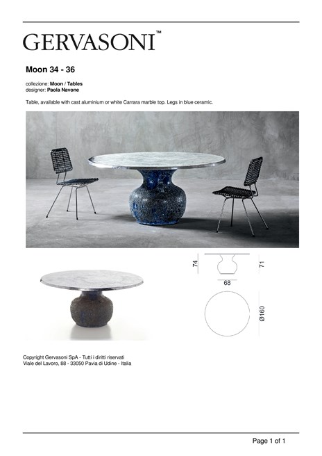 MOON 34/36 桌子 By Gervasoni | design Paola Navone