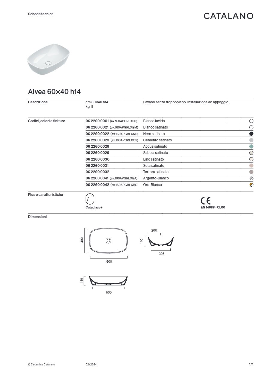 ALVEA 60 Lavabo By CERAMICA CATALANO