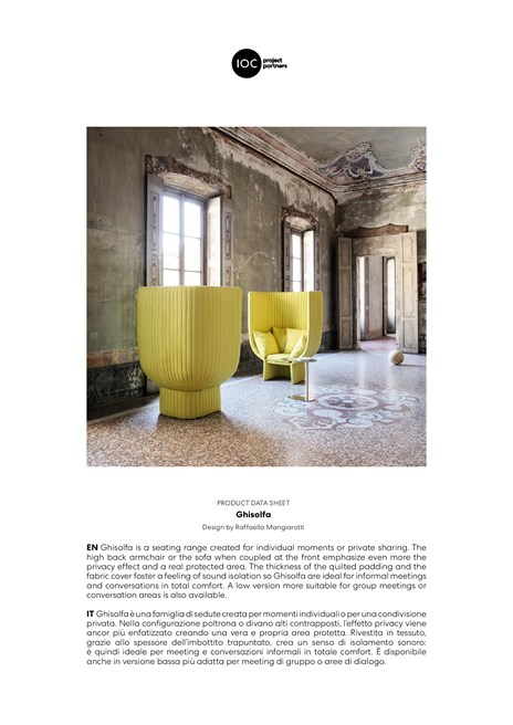 GHISOLFA 沙发 By IOC project partners | design Raffaella Mangiarotti