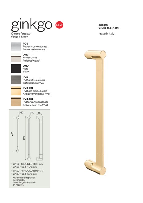 GINKGO | Pull handle Forged brass pull handle By Dnd | design Giulio ...