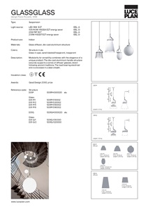 Suspension LED en verre soufflé pour éclairage direct GLASSGLASS By ...