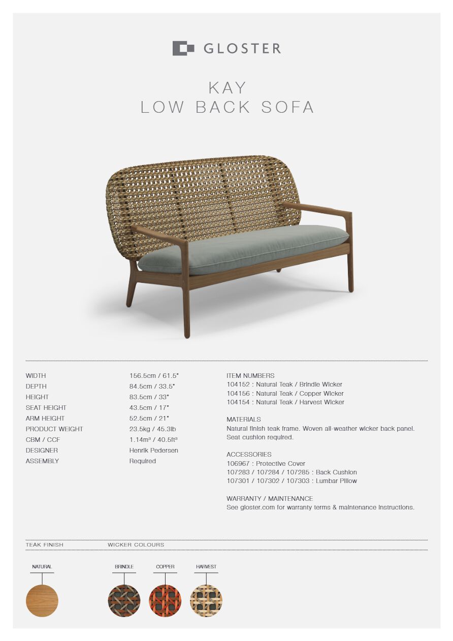 KAY Garden bench By Gloster