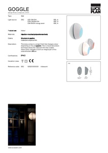 Lampada da parete a LED in policarbonato GOGGLE By LUCEPLAN design Ross ...
