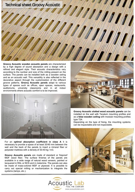 Wooden ceiling and wall covering GROOVY ACOUSTIC By Acoustic Lab