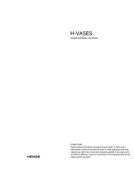 H | Vase H Collection By Henge design Massimo Castagna