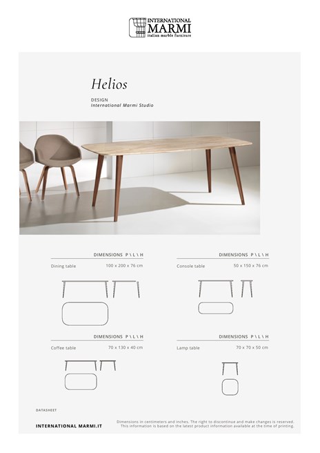 HELIOS Table By International Marmi