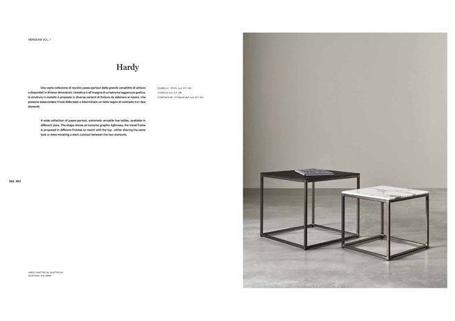 HARDY Low rectangular metal coffee table By Meridiani