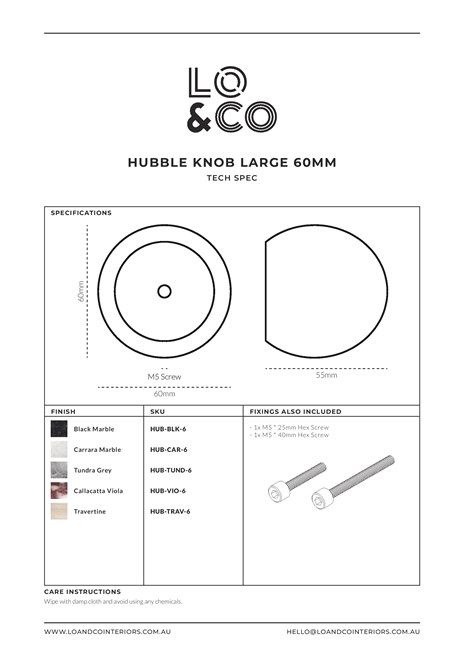 HUBBLE | Pomello in marmo Calacatta Viola By Lo & Co Interiors