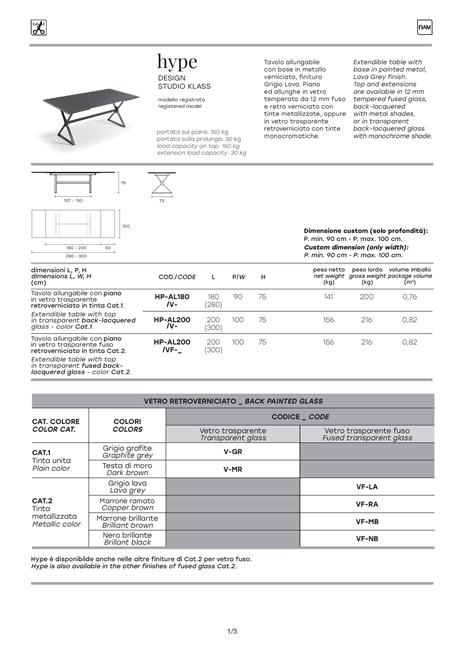HYPE Table with metal painted base and glass top By Fiam Italia ...