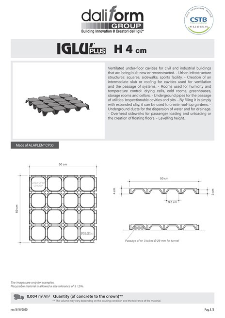 IGLU’® Plastic dome and module for ventilated hollow floor By Daliform ...