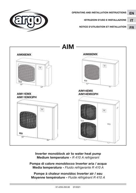 Air to water heat pump IM 8 IM Collection By Argo