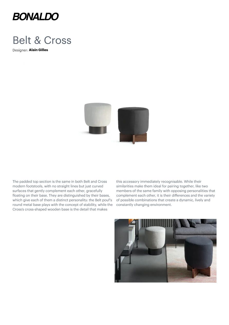 BELT & CROSS Pouf By Bonaldo | design Alain Gilles