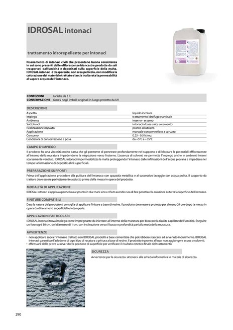 IDROSAL INTONACI Produto para impermeabilização de superfícies By CVR