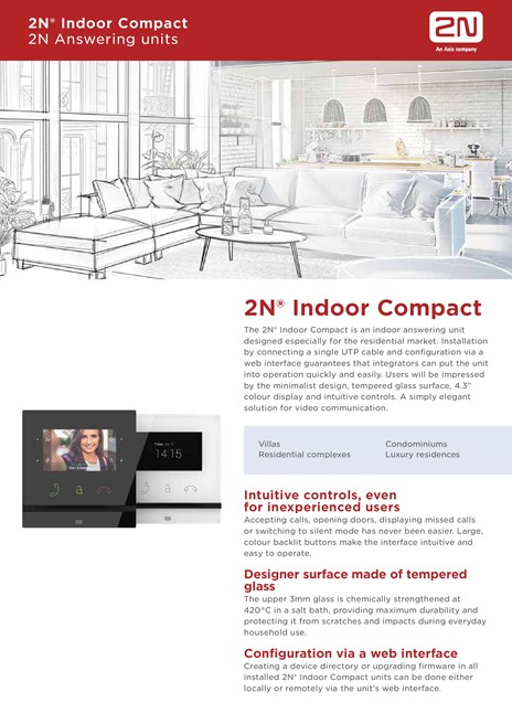 Answering unit 2N® INDOOR COMPACT By 2N TELEKOMUNIKACE