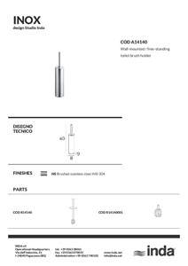 INOX Stainless steel toilet brush By INDA®