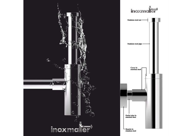 INOX MATER GOLD Sifón de acero inoxidable para lavabo By Bonomini
