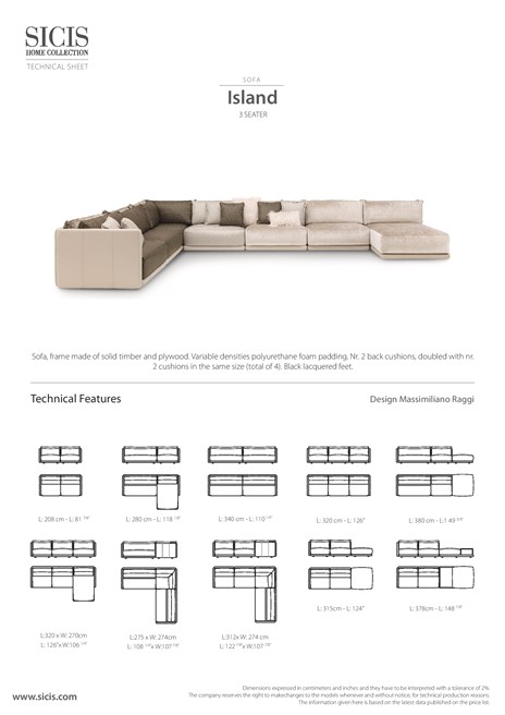 ISLAND Modular sectional fabric sofa By Sicis | design Massimiliano Raggi