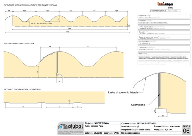 Pannello metallico coibentato per copertura ISOCOPPO PIANO - Alubel ...