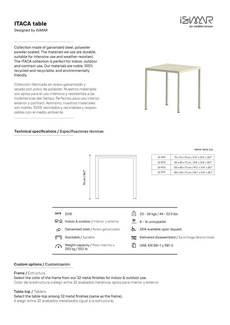 ITACA | Mesa cuadrada By iSimar