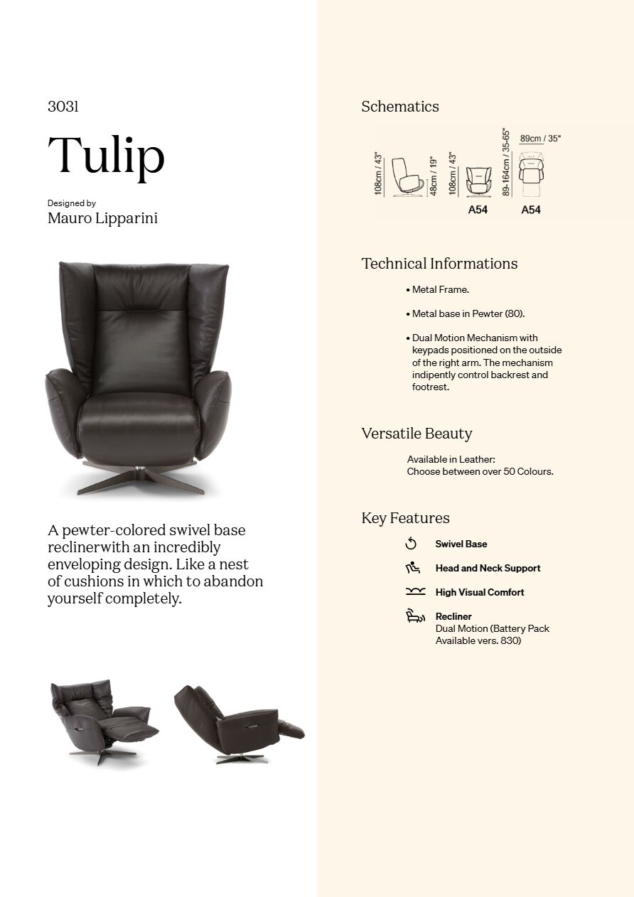 TULIP Armchair By Natuzzi Italia | design Mauro Lipparini