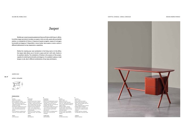 JASPER secretary desk By Meridiani design Andrea Parisio