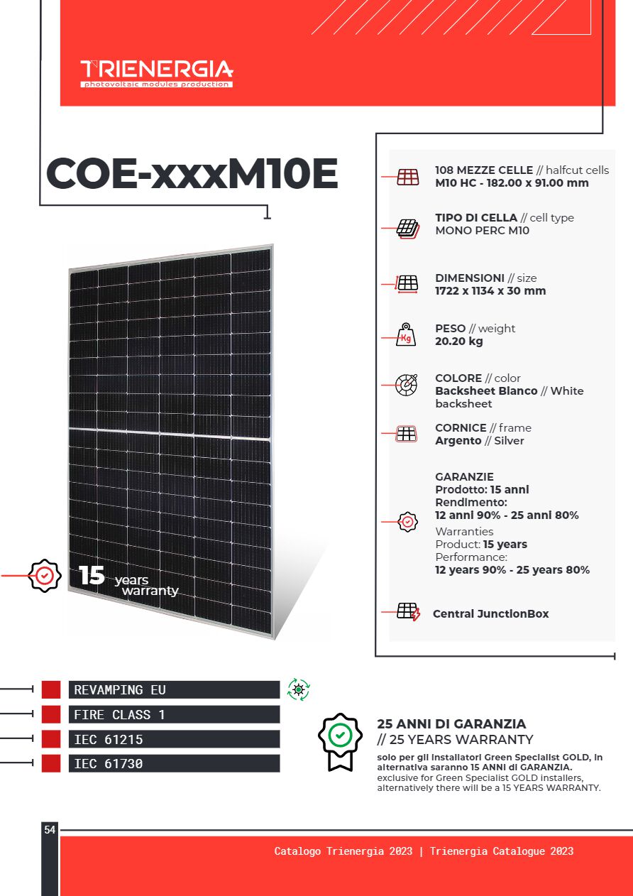 COE-XXXM10E Módulo fotovoltaico By Trienergia