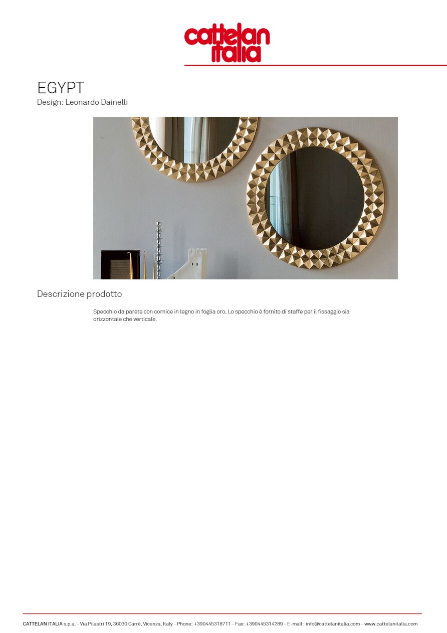EGYPT Specchio By Cattelan Italia