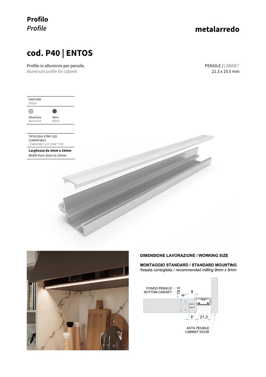 ENTOS Linear lighting profile By Metalarredo