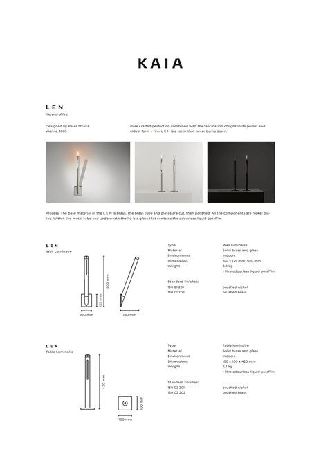 LEN oil lamp By KAIA design Peter Straka