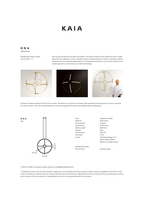 ONA pendant lamp By KAIA design Peter Straka