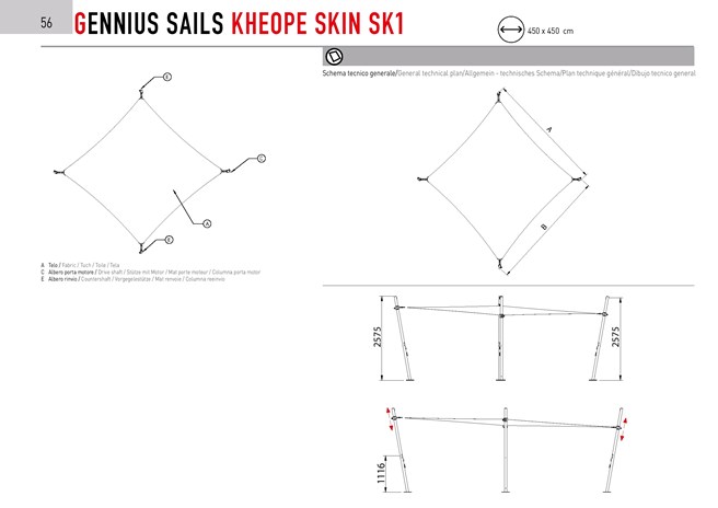 Shade sail KHEOPE SKIN SAILS Collection By KE Outdoor Design