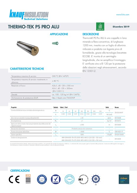 Isolamento impianti HVAC Thermo-teK PS PRO ALU By Knauf Insulation ...
