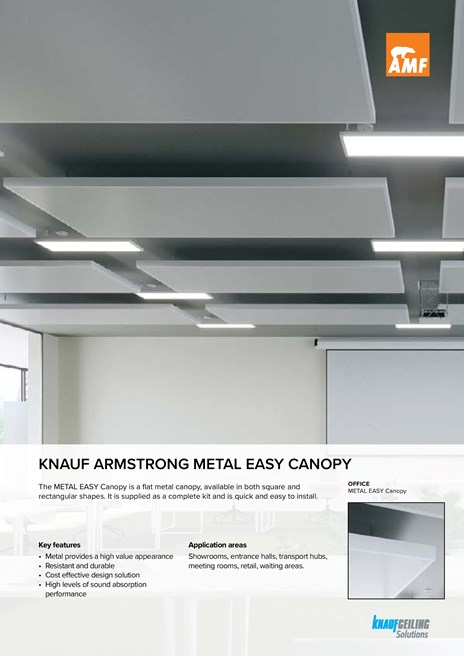 KNAUF ARMSTRONG METAL EASY CANOPY Panneau acoustique suspendu en métal ...