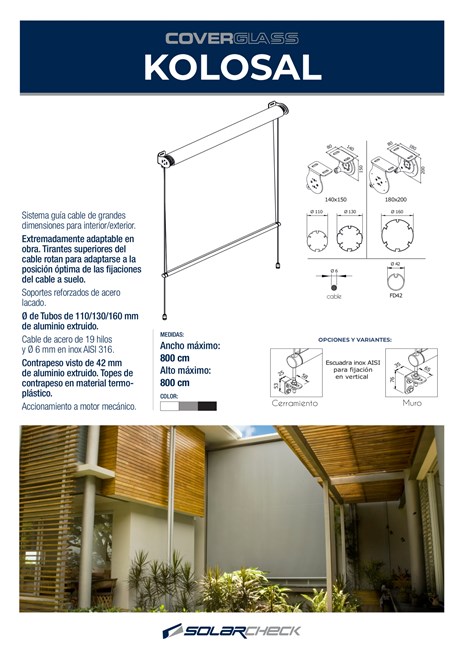 Toldo con automatización con sistema de guia KOLOSAL By SOLARCHECK