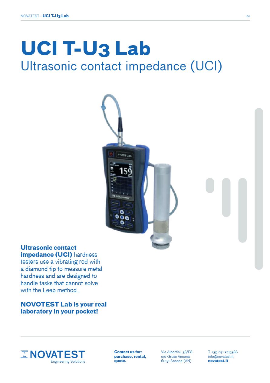 UCI T-U3 Lab Ultrasonic Contact Impedance probe By NOVATEST