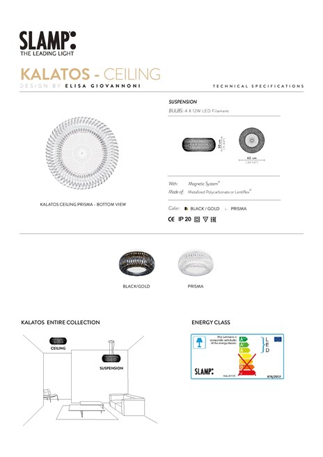 KALATOS LED polycarbonate and Lentiflex® ceiling lamp By Slamp | design ...