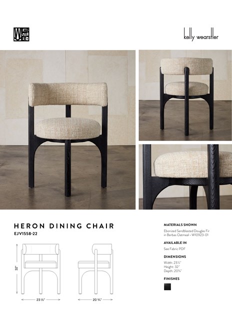 Upholstered fabric chair with armrests HERON By Kelly Wearstler design ...
