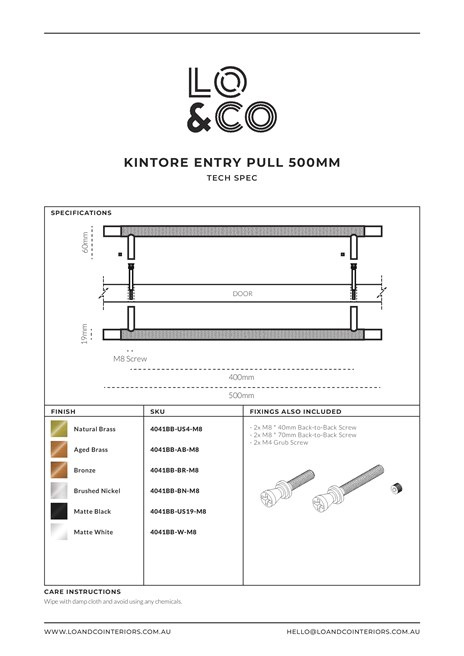KINTORE Brass pull handle By Lo & Co Interiors