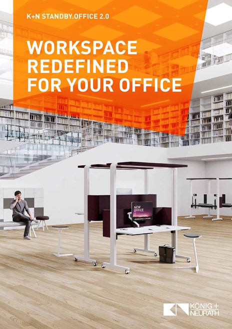 K+N STANDBY.OFFICE 2.0 Height-adjustable workstation desk with casters ...