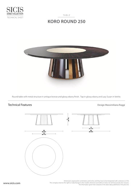 KORO | 桌子 Koro系列 By Sicis 设计师Massimiliano Raggi